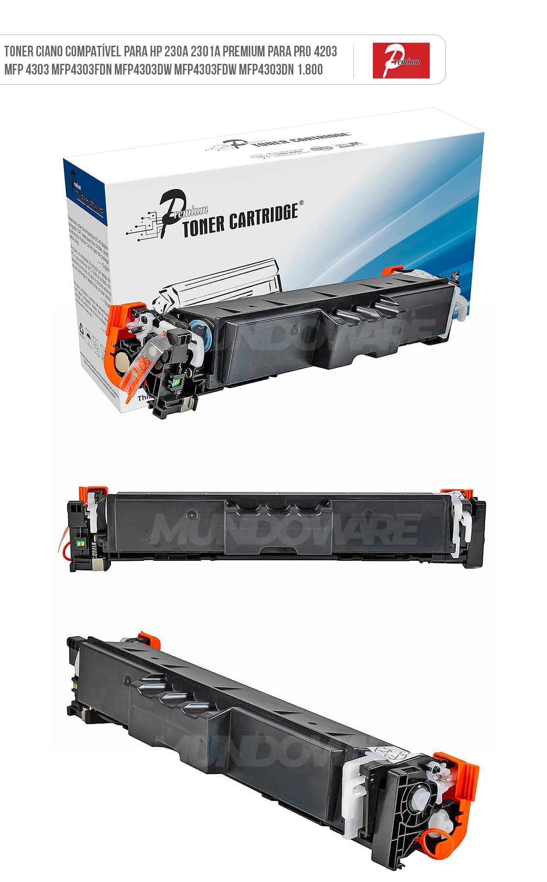 Toner Ciano Compatível para HP W2301A 230A Premium Pro 4303fdw 4303fdn ...