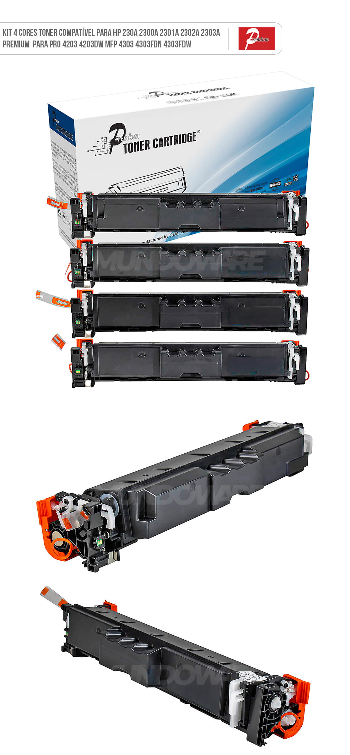 Kit 4 Cores Toner Compatível com HP 230A Premium p/ Pro 4203 Series Pro ...