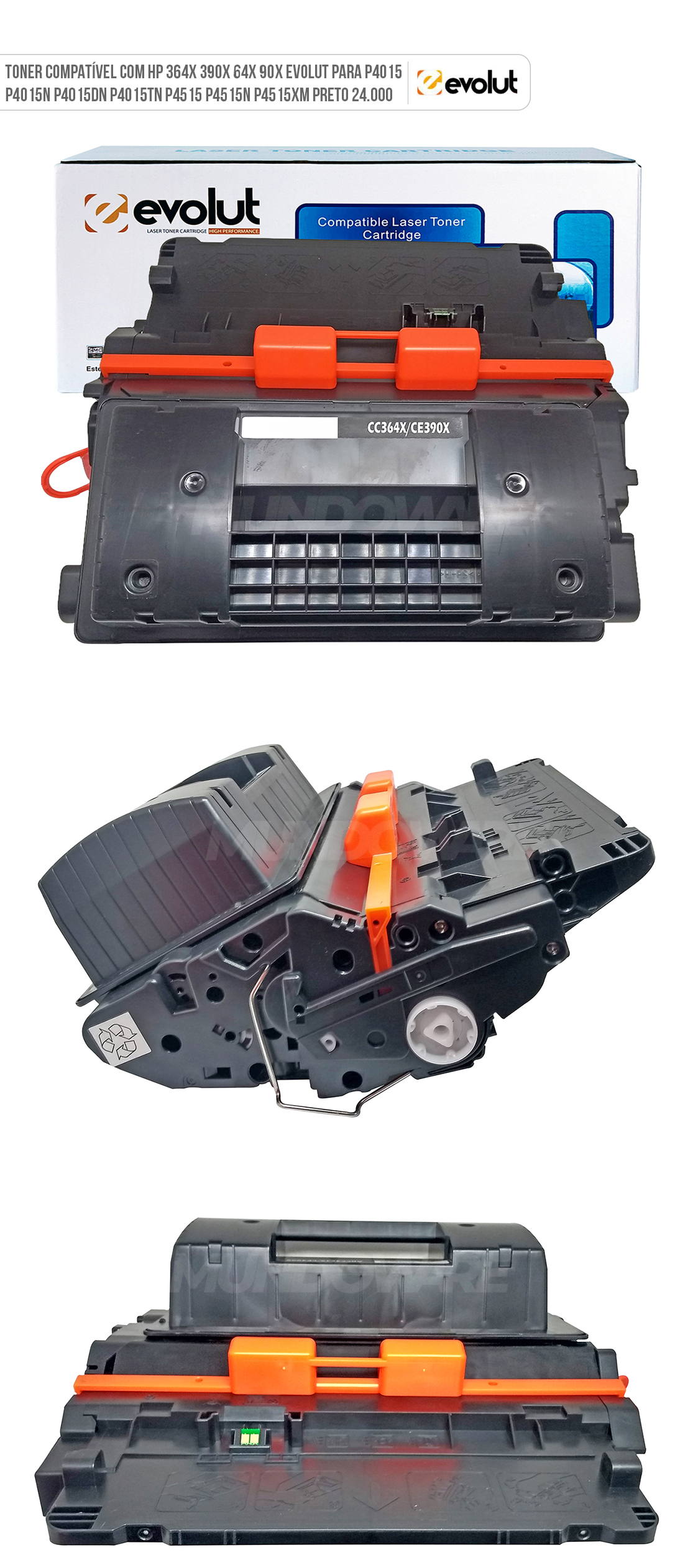 Toner Compatível com HP 364X 390X Evolut P4015 P4015dn P4015tn P4515 ...