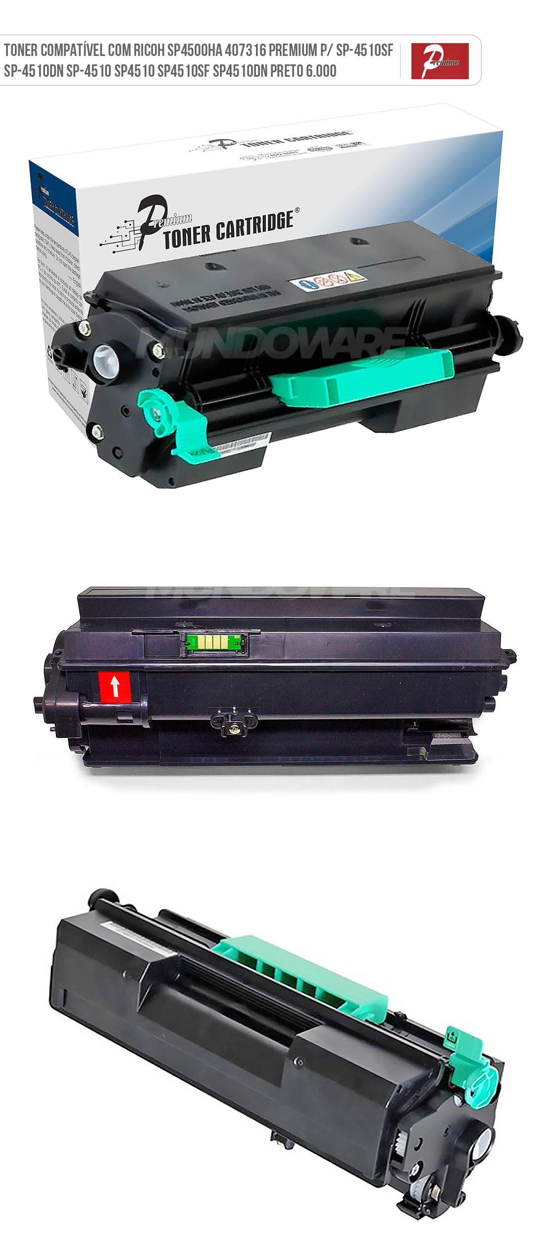 Toner Premium Compatível com Ricoh SP4510sf SP4510dn SP4500 SP4510 ...